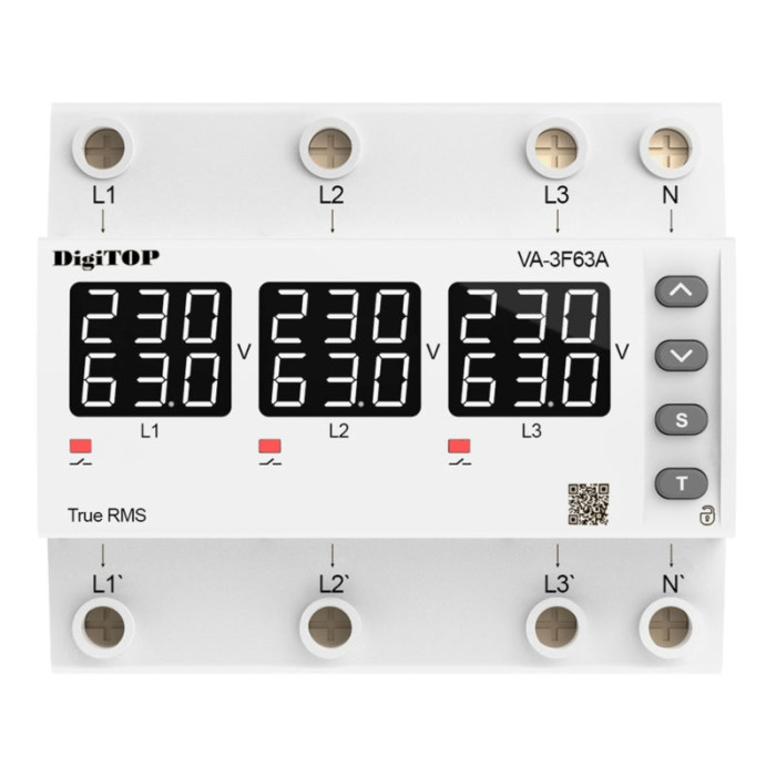 Реле напряжения DigiTOP VA-3F63A M6W цена, отзывы, купить, инструкция ☎ Voltmarket